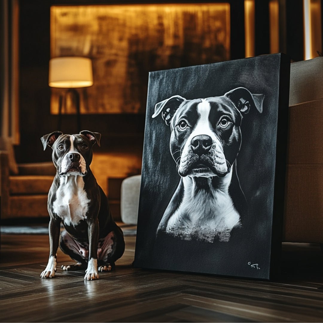 Custom Pet Portrait - Black & White Style – Poppetpals