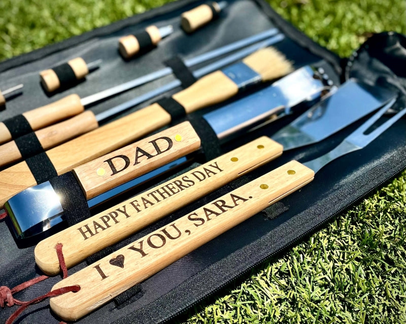 Personalized 10pcs Grill Master BBQ Set For Dad – Poppetpals