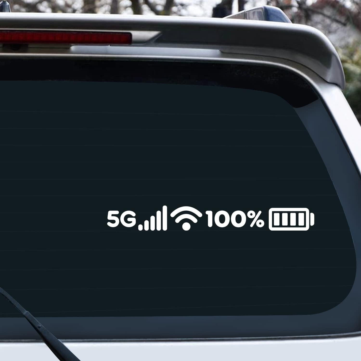 Nouiroy 5G Signal WiFi Full Charge Sign Funny Car Sticker – Poppetpals